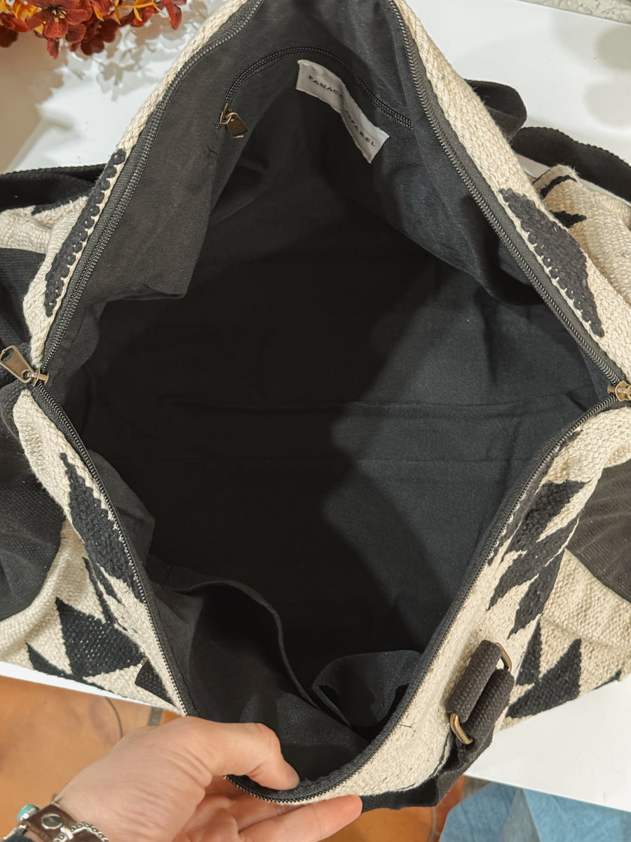 Black & Cream Aztec Duffel Bag – Just Peachy Double Wide Designs