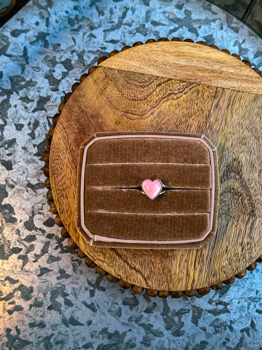 Pink Conch Heart Ring – Just Peachy Double Wide Designs