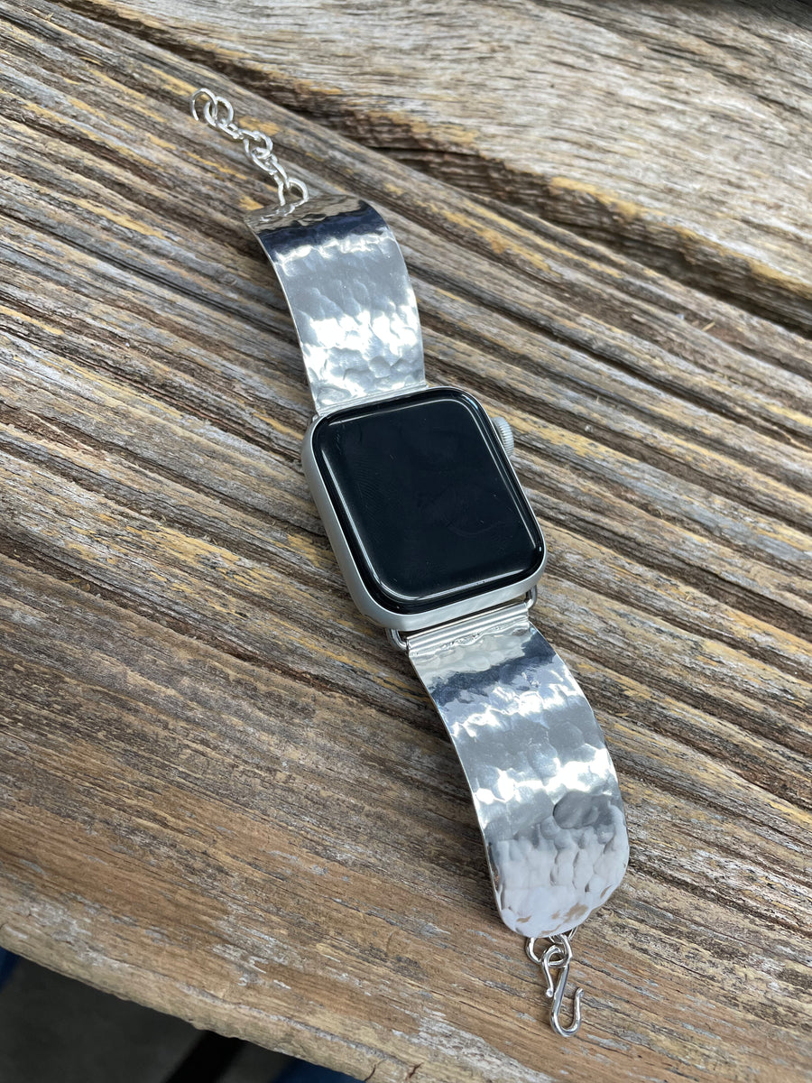 Hammered Silver Watch Band PREORDER – Just Peachy Double Wide Designs