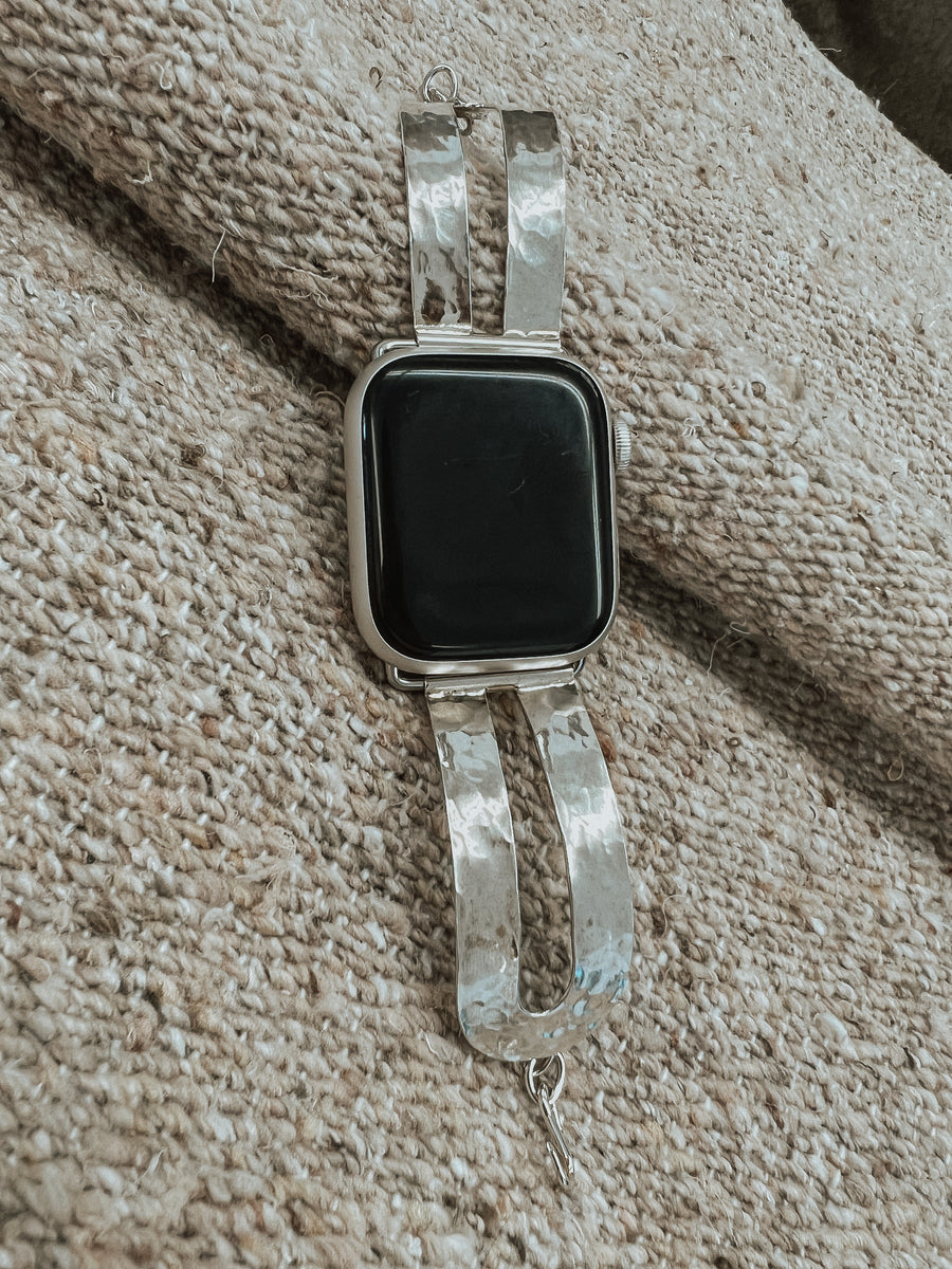 Hammered Cut Out Silver Watch Band PREORDER – Just Peachy Double Wide ...